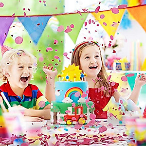 Round Tissue Paper Table Confetti Dots for Wedding Birthday Party Decoration, 1.76 oz (1.5 cm plus 2.5 cm, Pink Rose Red Confetti)