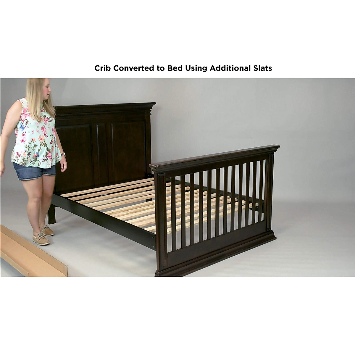 CC KITS Set of Eight - 53 1/2 Inch Full/Double Size Solid Wood Support Bed Slats｜for Use Crib Conversion Kits｜Platform Frame for Mattress｜Bunkie Board, Box Spring or Foundation Replacement Option