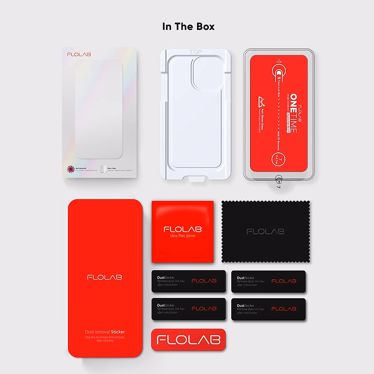 FLOLAB NanoArmour ONETIME Case Friendly for iPhone 14 Plus / 13 Pro Max Anti Glare Screen Protector Military-Grade Tempered Glass - Durable, Smooth, Matte Surface, Easy to Install Dust Free