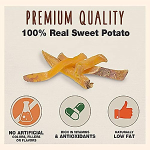 Cadet Gourmet Sweet Potato Fries Dog Treats - Healthy & Natural Sweet Potato Dog Training Treats for Small & Large Dogs - Inspected & Tested in USA (1 lb.)