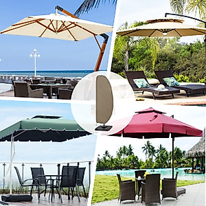 Easy-Going Patio Umbrella Cover Outdoor Offset Umbrella Cover Waterproof Cantilever Parasol Cover for 7.5ft to 11.5ft Banana Frame Umbrella, Camel