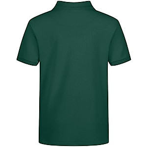 IZOD Boys' School Uniform Short Sleeve Pique Polo, Hunter, 10-12