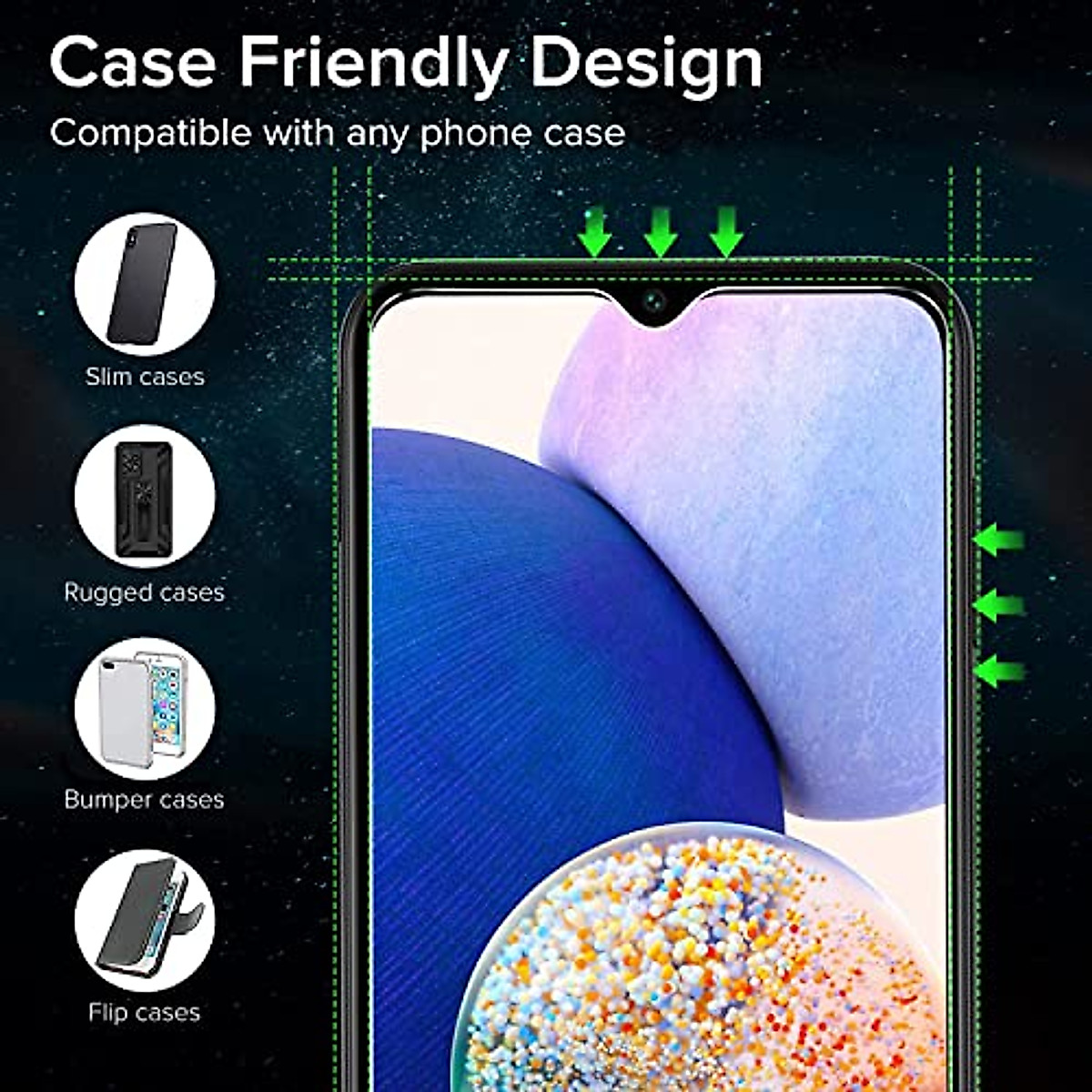 ivoler 3 Pack Screen Protector Tempered Glass for Samsung Galaxy A14 5G / 4G with [Easy Installation Frame] 9H Hardness Anti Scratch, Bubble Free, 6.6 inch