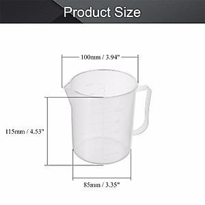 Othmro 9PCS 16oz Measuring Cup, PP Plastic Graduated Beaker, Transparent Measuring Pitcher with Handle for Lab Kitchen Liquids(500ml)
