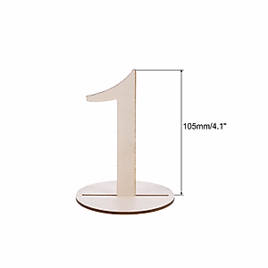 MECCANIXITY Wood Number Table Sign Holders Place Cards Rustic Wood Stands 1-10 4.1 x 3.9 x 0.1 Inch for Restaurant Party Decoration
