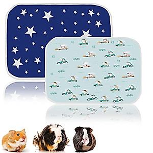 Mechpia 2 Pack Guinea Pig Cage Liners, Size 27’’ x 19’’ Super Absorbent – Reusable & Washable Guinea Pig Pee Pads Bedding for Hamster Rabbit Chinchilla Gerbil Hedgehog Mouse Small Animal