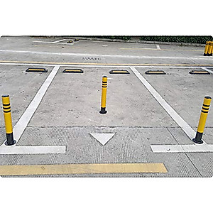 CAIMIAO Galvanized Steel Pipe Car Parking Space Lock,Anti-Rust/Black Yellow/76×500MM