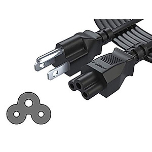 New Extra Long 12Ft 3 Prong AC Laptop Power Cord Cable for Dell IBM HP Compaq Asus Sony Toshiba Lenovo Acer Gateway MSI Notebook Computer Charger Pwr: IEC-60320 IEC320 C5 to NEMA 5-15P