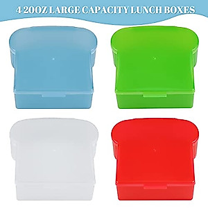 GothaBach 4 Pcs Toast Shape Sandwich Box, Toast Fresh-keeping Container, Food Storage Sandwich Containers for Lunch Prep(4 Colors)