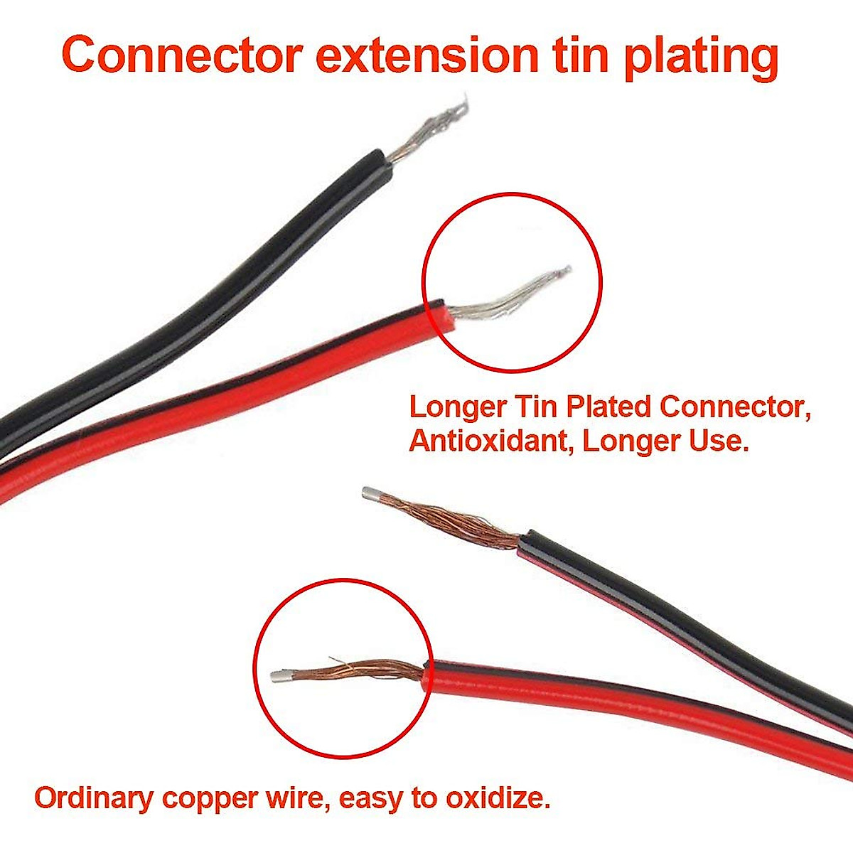 CENTROPOWER 12V 5A DC Pigtail Power Cord (Real 18AWG), w/Male Female Barrel Plug Connector Cable for CCTV Security Camera - 10 Pairs of 5.5mm x 2.1mm Power Adapter Connectors