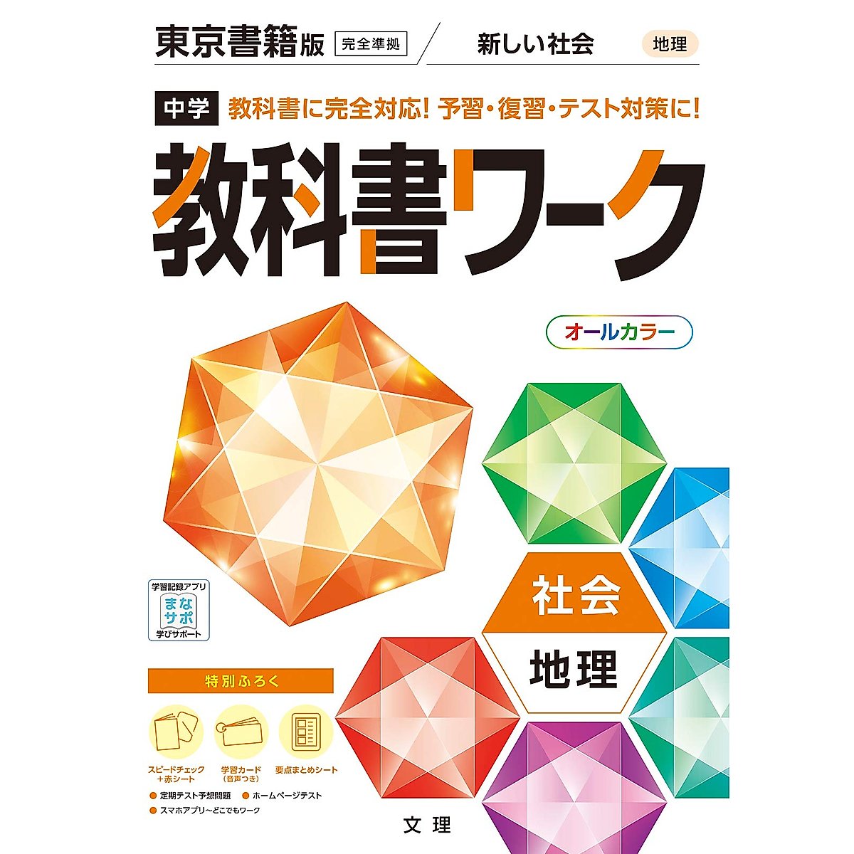 中学教科書ワーク 社会 地理 東京書籍版 (オールカラー,付録付き)
