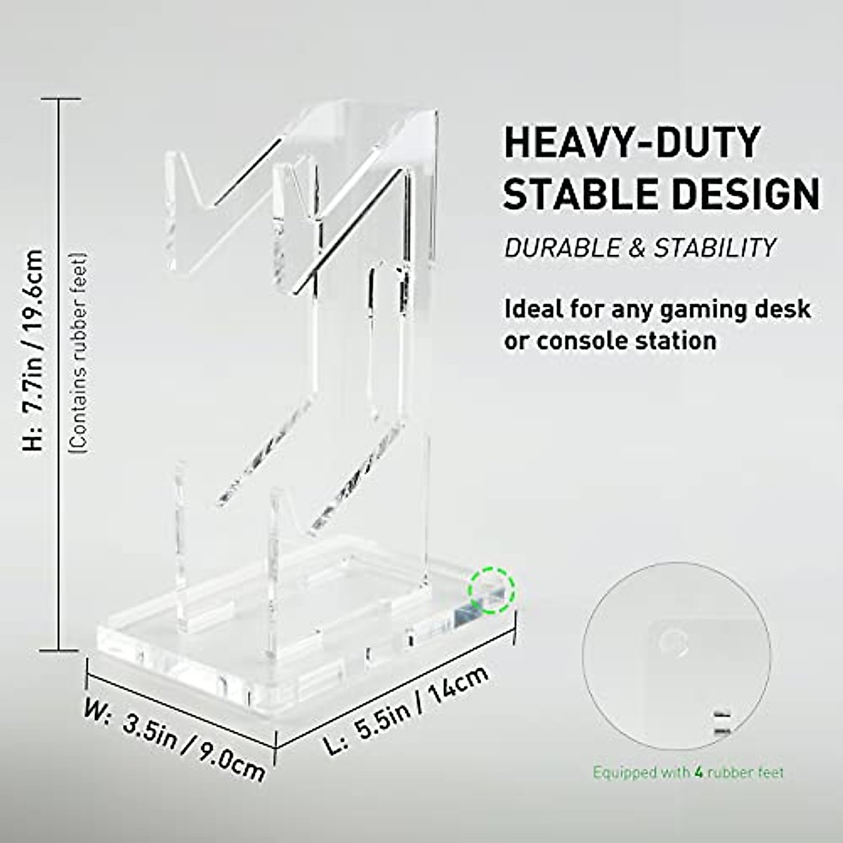 OAPRIRE Dual Controller Holder Gaming Accessories, Suitable for Almost All Controllers, Controller Stand for Xbox ONE PS4 PS5 STEAM PC (Crystal Clear)