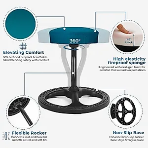 Upaloop Fitness Seat Stool Chair for Stability Balance Yoga Office School Wellness Active Sitting