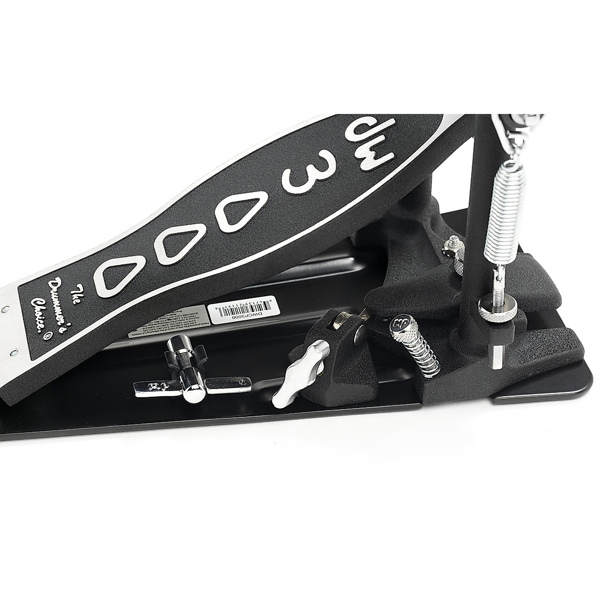 Drum Workshop, Inc. 3000 Series Pedals Bass Drum, Black and Silver, Single (DWCP3000)