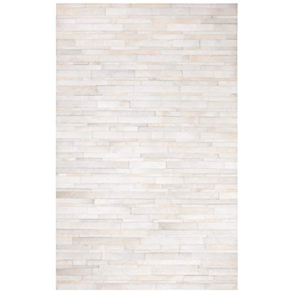 SAFAVIEH Studio Leather Collection 5' x 8' Ivory / Light Grey STL804A Handmade Mid-Century Modern Leather Area Rug