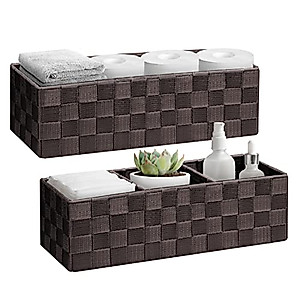 Toilet Tank Baskets Bathroom Baskets for Organizing, Easy Cleaning Toilet Paper Storage Basket Woven Small Baskets for Organization Decorative Baskets Set for Shelves, Closet, Bedroom, Entryway