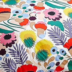 Marimekko - Queen Duvet Cover Set, Cotton Percale Bedding with Matching Shams, All Season Home Decor (Ojakellukka Multicolor, Queen)