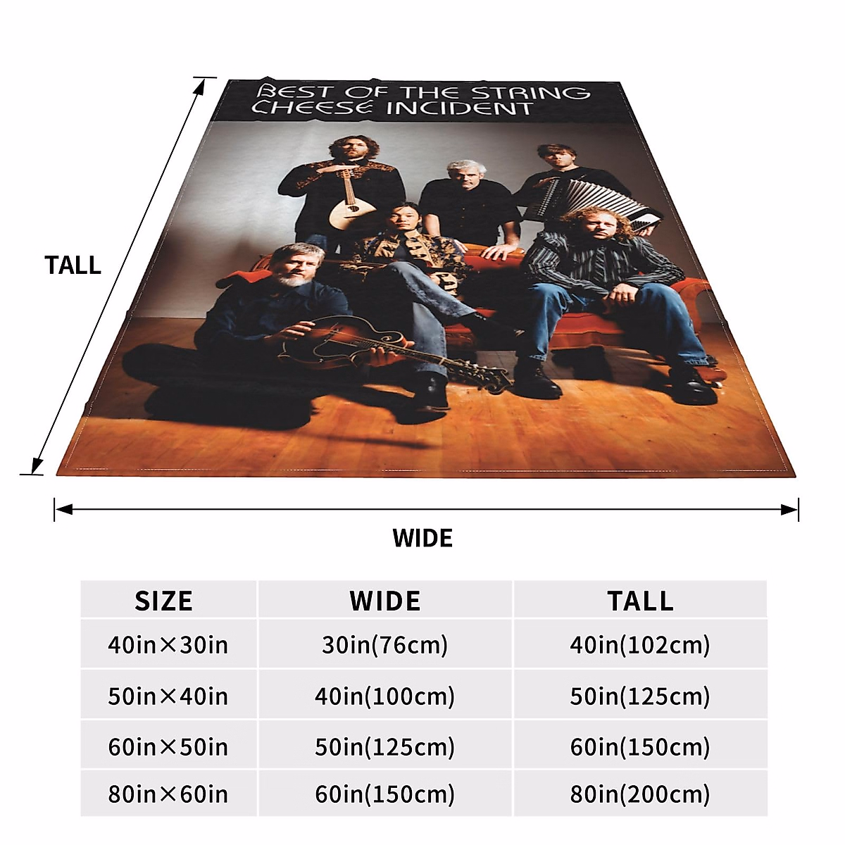 String Music Cheese Theme Incident Blanket Warm Plush Flannel Throw Blanket for Bedroom 40"x30" Cozy Lightweight Fluffy Fuzzy Decorative Blanket Sofa Couch Bed Travel Room Decor for Men Women