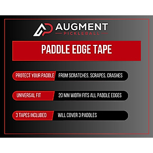 Augment Pickleball Paddle Protection Tape (Red) - Pickleball Edge Tape for Pickleball Paddle - Paddle Guard - Pickleball Paddle Edge Guard Tape - Racket Edge Protection Tape