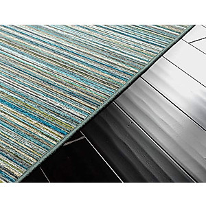 Brumlow MILLS Darcy Contemporary Print Washable Indoor or Outdoor Area Rug for Living Room, Bedroom, Dining, Kitchen or Entryway Mat, 30" x 46", Teal