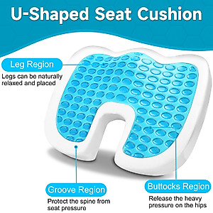 CODN Gel Chair Cushions for All-Day Sitting, Non-Slip Memory Foam Seat Cushion, Coccyx Tailbone and Sciatica Pain Relief Cushion, Chair Pad for Office Chairs, Desk Chair, Wheelchair