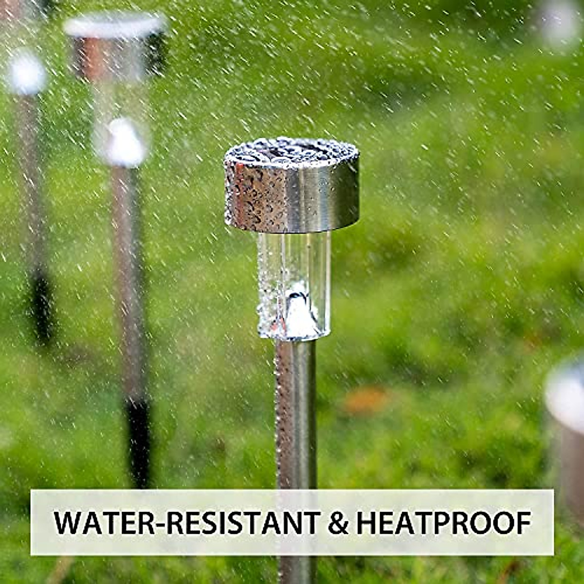 RichesY Solar Garden lamp-12 Large Capacity LED Stainless Steel, Lawn Lights, Light.Outdoor Driveway Sensor Outdoor Landscape Lighting(Multi-Color)