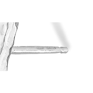 MiaBella 925 Sterling Silver or 18Kt Gold Over Silver Hammered Minimalist Flat Bar Dainty Stud Earrings for Women Made in Italy (sterling silver)