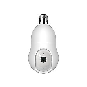 NU-SET Light Bulb Camera, Smart WiFi Home Security Camera with Pan-Tilt Panoramic View, 4MP, White
