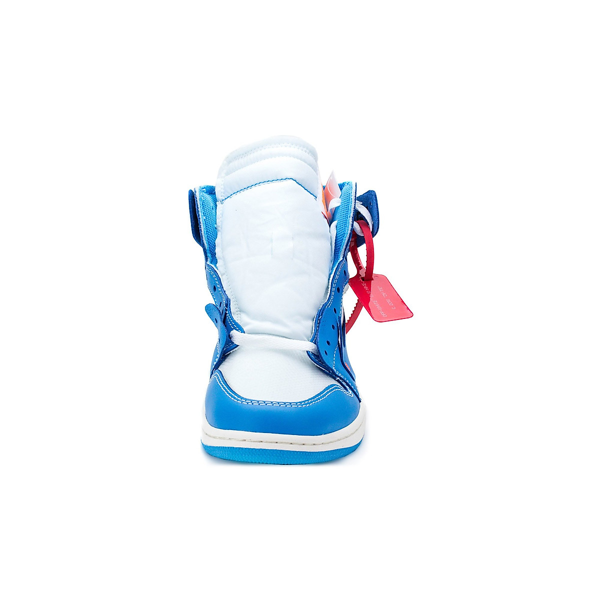 Nike Men's Air Jordan 1 Retro High Off-White UNC, White/Dark Powder Blue/Cone, 4.5