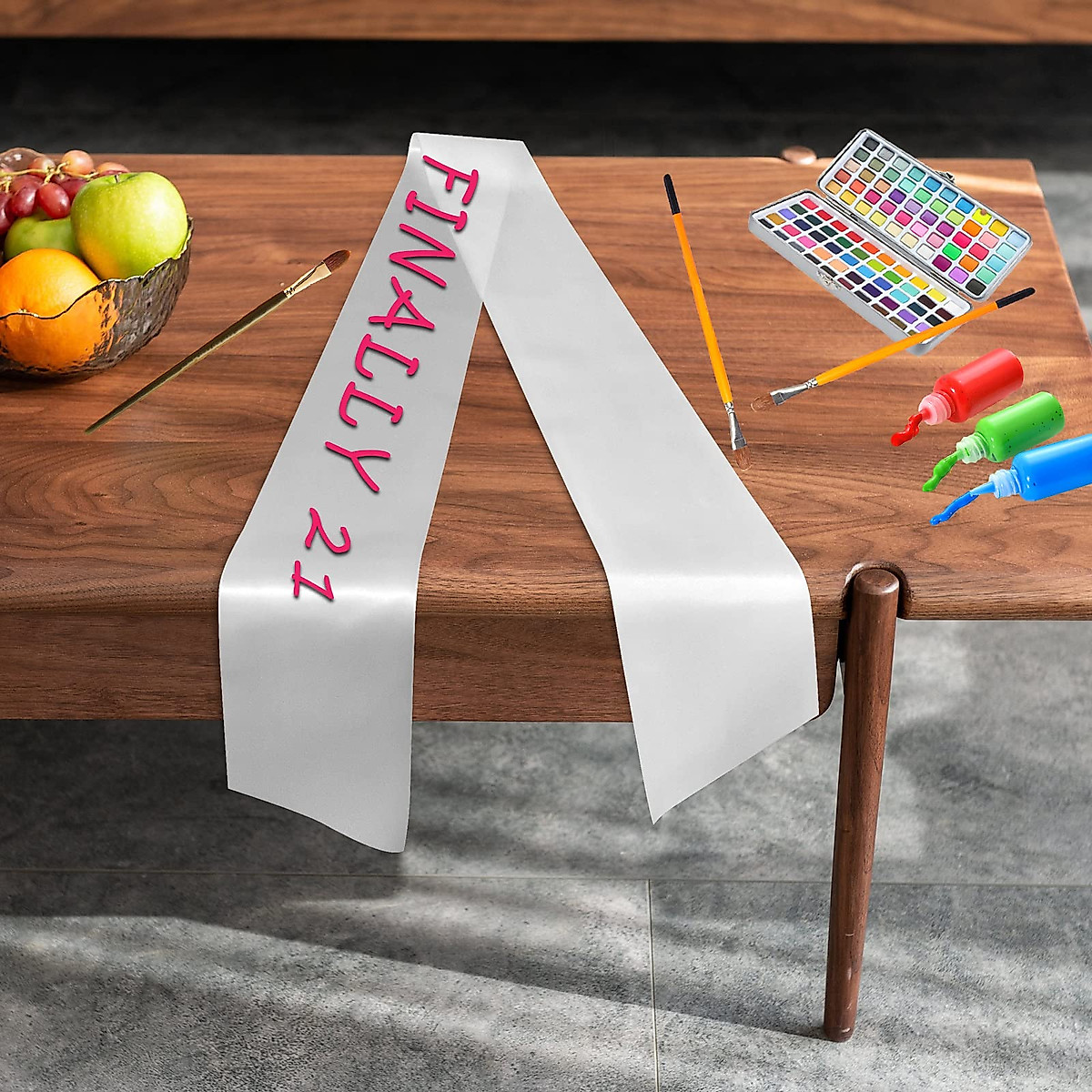 Timnod 4 Pack Premium White Blank Satin Sash, Plain Sash, Pageant sash, DIY Sash for Party Decorations, Wedding,Halloween, etc (4 Pins Included) (White)