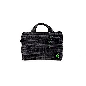 DIME BAGS Side Hustler | Hemp Computer Bag | Padded Commuter Shoulder Bag (15 inch, Black)
