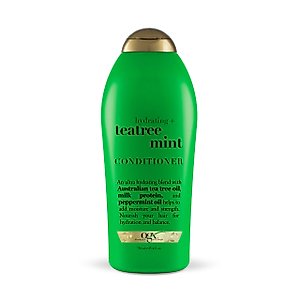 OGX Hydrating + Tea Tree Mint Conditioner, Nourishing & Invigorating Scalp Conditioner with Tea Tree & Peppermint Oil & Milk Proteins, Paraben-Free, Sulfate-Free Surfactants, 25.4 fl oz