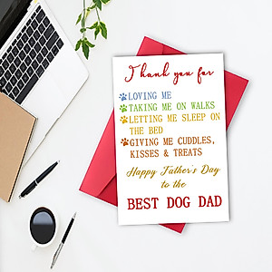 Ziwenhu Funny Father's Day Card, Best Dog Dad, Dog Dad Card, Pawther's Day Card, Happy Father’s Day Thank You Card for Dog Dad, Fathers Day Idea, Dog Dad Gifts From Dog