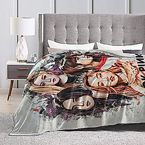 Flannel Fleece Throw Blanket for Fall Hotel Beach, Ultra Soft Black Band Groups Christmas Blanket, Quality Wrinkle-Resistant 50x40 Inch