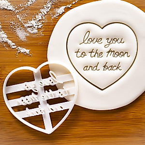 Love You to the Moon and Back in Cursive cookie cutter, 1 piece - Bakerlogy