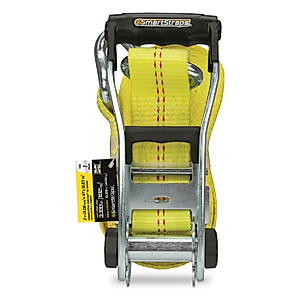 SmartStraps 27-Foot Premium Ratchet Straps, Yellow (1pk) – 10,000 lbs Break Strength, 3,333 lbs Safe Work Load - Commercial Tie-Downs Designed for Heavy-Duty Transport - Safely Haul Large Equipment, Tractors, Vehicles and More