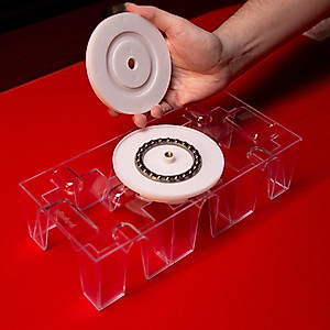 Brybelly Elite Rotating Card Deck Tray | Standard Sized Playing Cards | Rotates in Any Direction | Clear | 9 Deck Tray