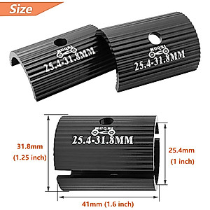 Saipe 1Pair Bike Handlebar Shim Bicycle Handlebar Stem Shim Handle Bar Adapter Reducer Aluminum Alloy Clamp Spacer Conversion Shims 25.4 to 31.8 MM Cycling Parts Components