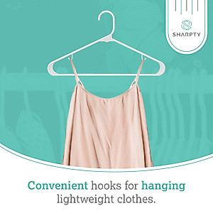 Sharpty Plastic Hangers Clothing Hangers Ideal for Everyday Standard Use (White, 20 Pack)