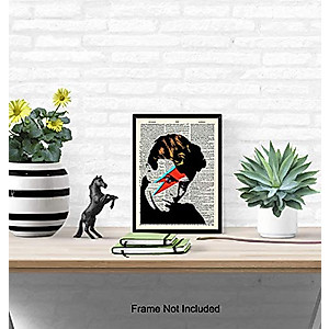 David Bowie Unframed Dictionary Wall Art Print - Great Gift for Rock n Roll Music Fans - Chic Home Decor - Ready to Frame (8x10) Photo - Ziggy Stardust