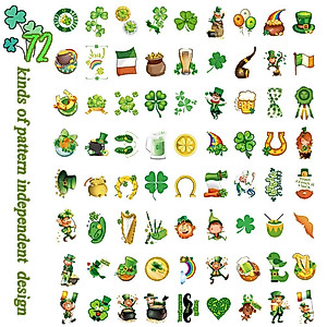 St. Patrick's Day Shamrock Temporary Tattoos, Waterproof Body Face Stickers Party Favors 144 PCS
