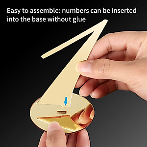 1-15 Acrylic Table Number Decoration Gold Mirror Table Number Signs With Stand Base Table Numbers Cards for Wedding&Party Double Side Mirrored