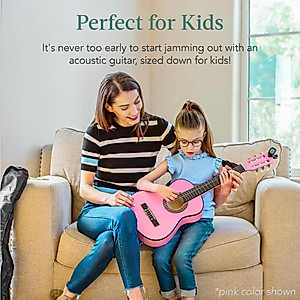 Best Choice Products 30in Kids Acoustic Guitar, All-in-One Beginner Starter Kit w/Strap, Case, Extra Strings, Rosette Inlay - Redburst