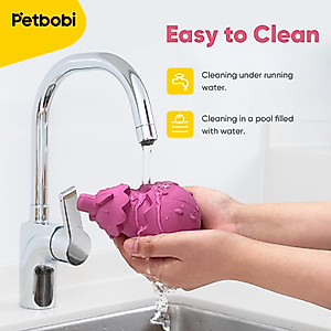 Petbobi Dog Chews for Aggressive Chewers - Natural Rubber Chew Toys for Dogs, Tough Durable Indestructible Dog Toys for Small Medium Dogs, Interactive Dog Toy Puppy Teething Toys, Purple Eggplant