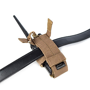 Tactical Radio Holder Radio Case Molle Radio Pouch Military Heavy Duty Radios Holster Bag for Two Ways Walkie Talkies Compatible with Bags/Packs/Duffels by LUITON (Tan)