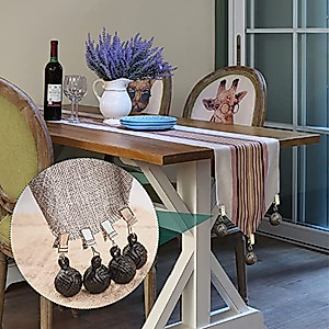 Sungmor Cast Iron Heavyweight Tablecloth Weights - 4 Pack Antique Dark Brown Round Clew Pendent Clips Weights Kit - Heavy Duty Table Cloth Cover Clamps for Home Garden Party Wedding Camping Picnic