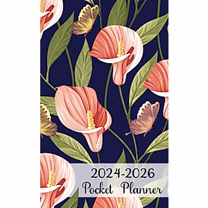 2024-2026 Pocket Planner: Three Years from JANUARY to DECEMBER Small Size Schedule Organizer and Appointment Notebook for Purse With Calla Lilly Flowers Cover