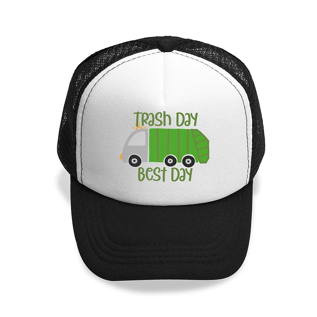 Trash Day Best Day I Love Trash Garbage Trucks Youth Adjustable Mesh Hats Baseball Trucker Cap for Boys and Girls (One Size)