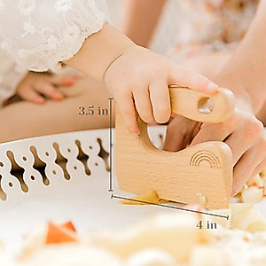 Resilient Roots Kids Knife I Toddler Knife for Chopping I Rainbow Themed Kids Knifes for Real Cooking I Toddler Knives with Canvas Bag I 3.5" x 4" I Montessori Knife for 3 Year Old +