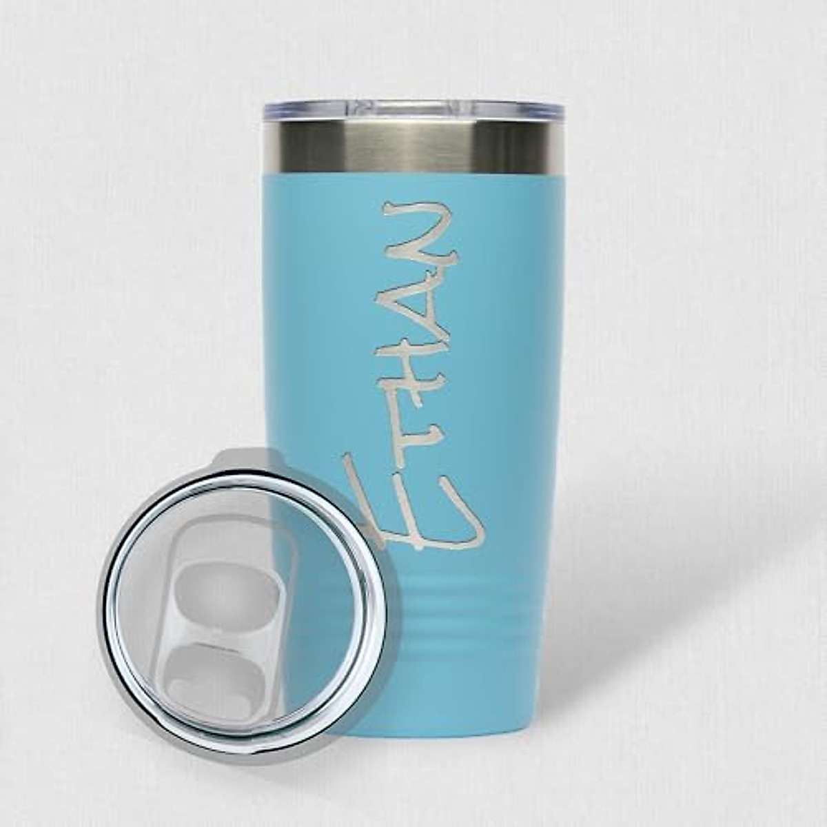 ETCHIFIED Personalized 20oz Stainless Steel Tumbler with Slider Lid - Vacuum Insulated Travel Mug, Add a Name - Keeps Hot or Cold for Hours
